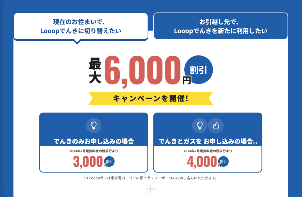 【2023年8月】Looopでんきでキャンペーン実施中！特典内容や適用条件を解説